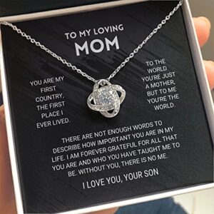 mom - you're the world - necklace gift from son standard box