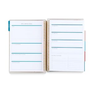 A5 Spiral - Bound Wellness Planner. 3 Months of Planning Pages. Daily Food, Movement, and Self-Care Trackers. Reflection and Celebration Pages. 6 Tabs. Sticker Sheet Included by Erin Condren.