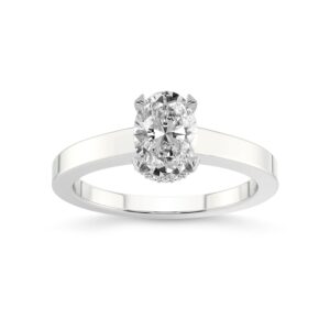 friendly diamonds 1 carat igi certified oval shape lab grown diamond ring | 14k or 18k white, yellow or rose gold | ember solitaire diamond ring | fg-vs1-vs2 quality