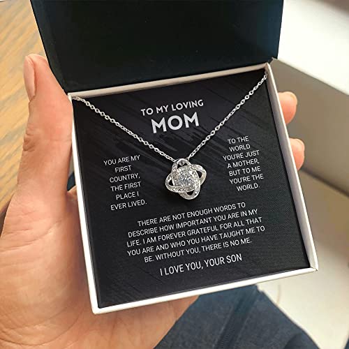 Mom - You're The World - Necklace Gift from Son Standard Box