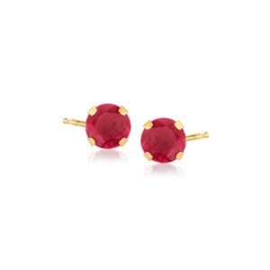 ross-simons 1.60 ct. t.w. ruby martini stud earrings in 14kt yellow gold