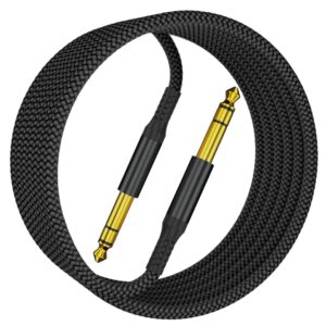 Itramax 1/4 inch TRS Audio Cable 10 FT,Straight 6.35mm Male Jack Balanced Stereo Cord,6.35 Instrument Interconnect Wire for Electric Guitar,Bass,Keyboard,Mixer,Monitor,Amplifier/Amp,Speaker Studio