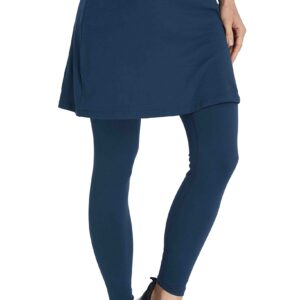 alvon Women Knee Length Skirts with Leggings Modest Skirt with Leggings Golf Skirt with Leggings Athletic Skort with Leggings Hiking Navy L