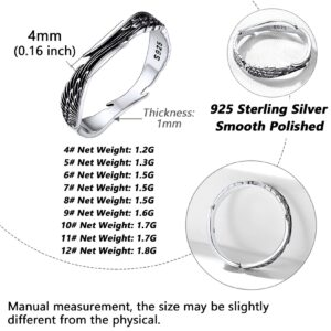 Sterling Silver Women Rings Size 9 Angel Wings Thumb Finger Wedding Band for Couple