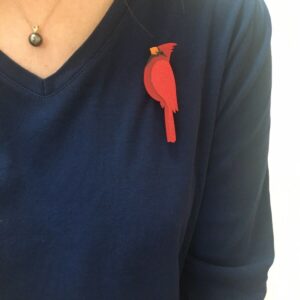 Generic Bird Brooch Pin for Women and Men, Acrylic Cardinal Red Bird Christmas Pin with Glitter, Winter Bird Jewelry for the Holidays