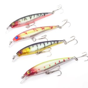 3.54 in Fishing Lures Minnow Hard Bait Slow Sinking Swimbait Fishing Tackle Kits for Bass