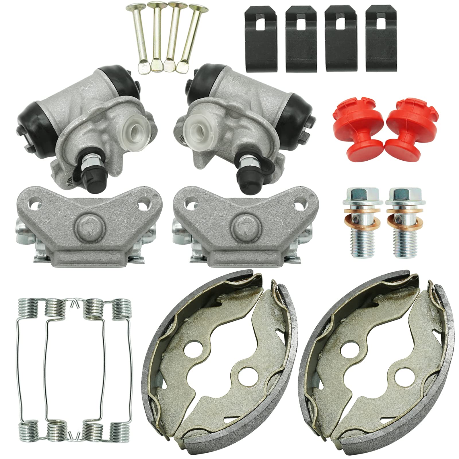 M MATI Front Brake Wheel Cylinders & Adjusters & Shoes Kit for Honda FourTrax Recon 250 TRX250 1997-2020 (Left&Right) TRX250TE/TRX250TM 45340-HB3-003 45370-HM8-B41 45350-HM8-B41