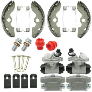 m mati front brake wheel cylinders & adjusters & shoes kit for honda fourtrax recon 250 trx250 1997-2020 (left&right) trx250te/trx250tm 45340-hb3-003 45370-hm8-b41 45350-hm8-b41