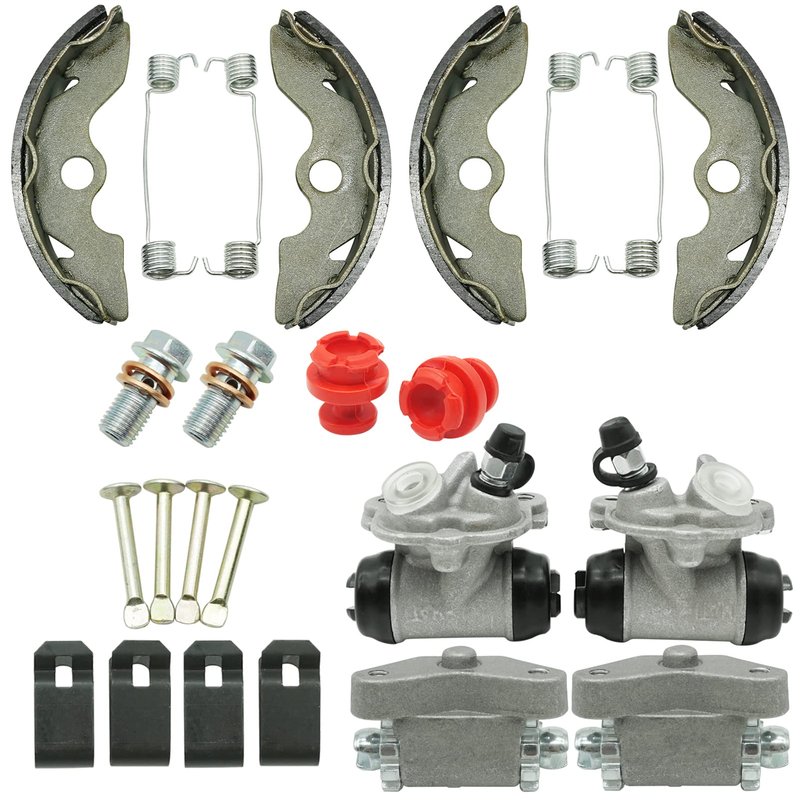 M MATI Front Brake Wheel Cylinders & Adjusters & Shoes Kit for Honda FourTrax Recon 250 TRX250 1997-2020 (Left&Right) TRX250TE/TRX250TM 45340-HB3-003 45370-HM8-B41 45350-HM8-B41