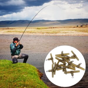 DJDK Fish Tackle Kit,15PCS Stainless Steel Prevent Tangle Sleeves Side Bend with Swivel Carp Hook Link Carp Fishing Helicopter Rig Military Green for Fishing