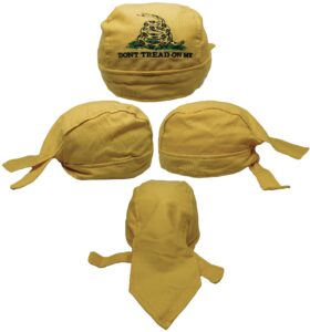 gadsden don't tread on me dtom yellow embroidered do rag doo rag skull cap head wrap