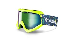 columbia unisex kid's snow goggles snowcation - typo green/white with green ion lens