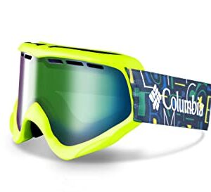 Columbia Unisex Kid's Snow Goggles SNOWCATION - Typo Green/White with Green Ion Lens