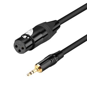 seefeful xlr to 3.5mm, stereo microphone cable for camcorders, dslr cameras, computer recording device and more (3.3 ft)