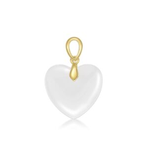 chow tai fook heart shape hetian jade pendant with 18k yellow gold claws prong