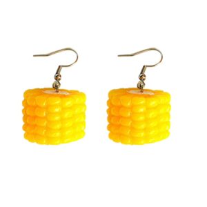 xyayou earring for women resin drop custom made handmade eardrop earrings food fruit corn earrings (corn)