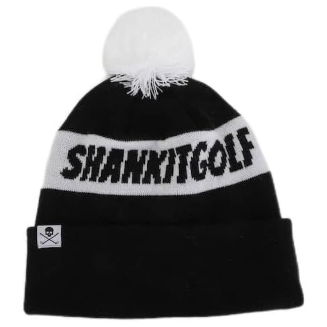 SHANKITGOLF Golf Beanie Hat Pom Pom Winter Golf Cap Black