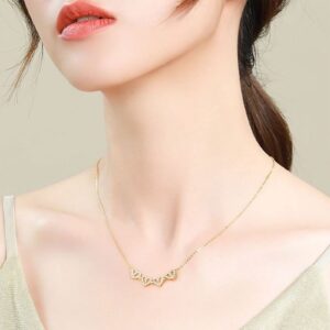 Vivkunulo Four Leaf Clover Necklace, 14K Gold Plated, Heart Convertible Necklace, for Women, 15.8”+2”inch (Yellow Gold)