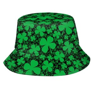 st. patrick's day bucket hat for adult lucky clover fisherman hat travel packable sun cap outdoor hat for women and men