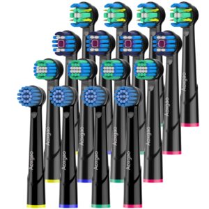 aoxgao toothbrush replacement heads compatible with oral b electric toothbrushes, replacement heads for oral b braun pro 1000 2000 3000 500 vitality genius x(black)