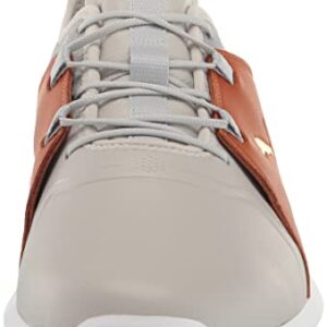 PUMA Men's Ignite Fasten8 Crafted Golf Shoe, High-Rise/Gold/Leather Brown, 12