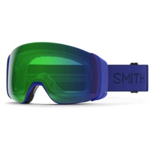 smith 4d mag low bridge fit snow goggle - lapis | chromapop everyday green mirror + low light replacement lens