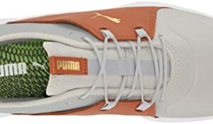 PUMA Men's Ignite Fasten8 Crafted Golf Shoe, High-Rise/Gold/Leather Brown, 12