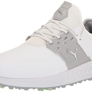 PUMA Men's Ignite Articulate Golf Shoe, White Silver/High-Rise, 10.5