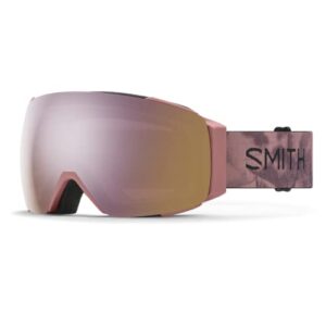 smith optics i/o mag low bridge fit unisex snow winter goggle - chalk rose bleached, chromapop everyday rose gold mirror