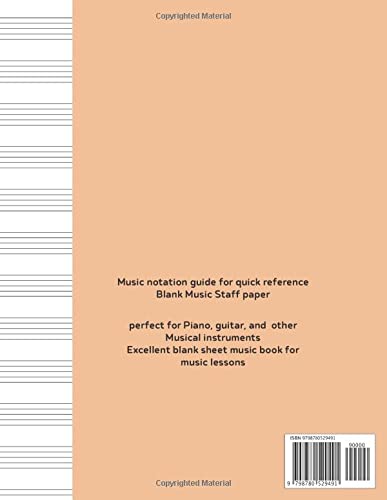 Music Manuscript Notebook – 12 staves: Composition Notebook For Kids |Manuscript Paper With 12 Staves For Beginners and Intermediate |Gift For Musical ... Musician, Music Producer, writer supplies|