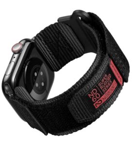 nereides compatible with apple watch band series 8/7/6/5/4/3/2/1/se, nylon sports strap with woven design for 42mm/44mm/45mm 38mm/40mm/41mm (38mm/40mm/41mm, black)