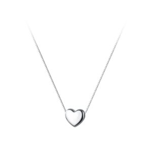 sluynz genuine 925 sterling silver tiny love heart pendant necklace for women teens slender heart tennis necklace (a-silver-0.8cm heart)