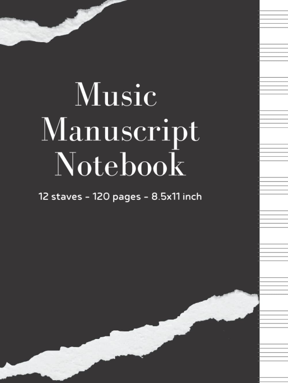 Music Manuscript Notebook – 12 staves: Composition Notebook For Kids |Manuscript Paper With 12 Staves For Beginners and Intermediate |Gift For Musical ... Musician, Music Producer, writer supplies|