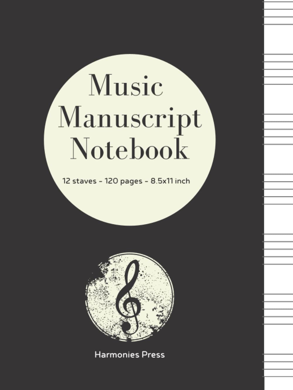 Music Manuscript Notebook – 12 staves: Composition Notebook For Kids |Manuscript Paper With 12 Staves For Beginners and Intermediate |Gift For Musical ... Musician, Music Producer, writer supplies|