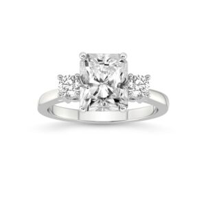 friendly diamonds 3 ct igi certified radiant shape lab grown diamond ring women's day gift | 14k or 18k white, yellow or rose gold | intricacy three stone diamond ring |fg-vs1-vs2 quality