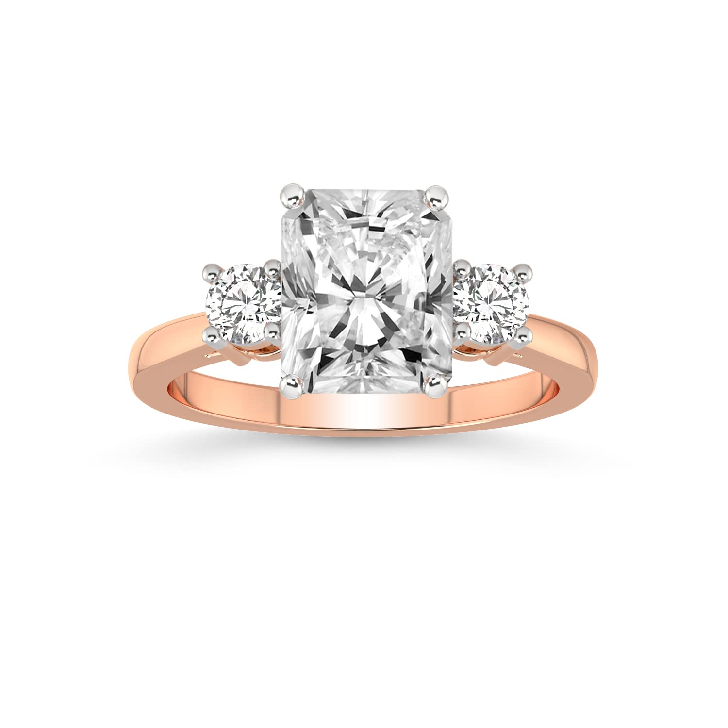 FRIENDLY DIAMONDS 3 ct IGI Certified Radiant Shape Lab Grown Diamond Ring Women's Day Gift | 14K Or 18K White, Yellow Or Rose Gold | Intricacy Three Stone Diamond Ring |FG-VS1-VS2 Quality