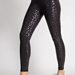 Hype Up Women's High Waisted Printed Super Buttery Soft Activewear Full Length Leggings with Inner Pocket (S-3X) Black/Black