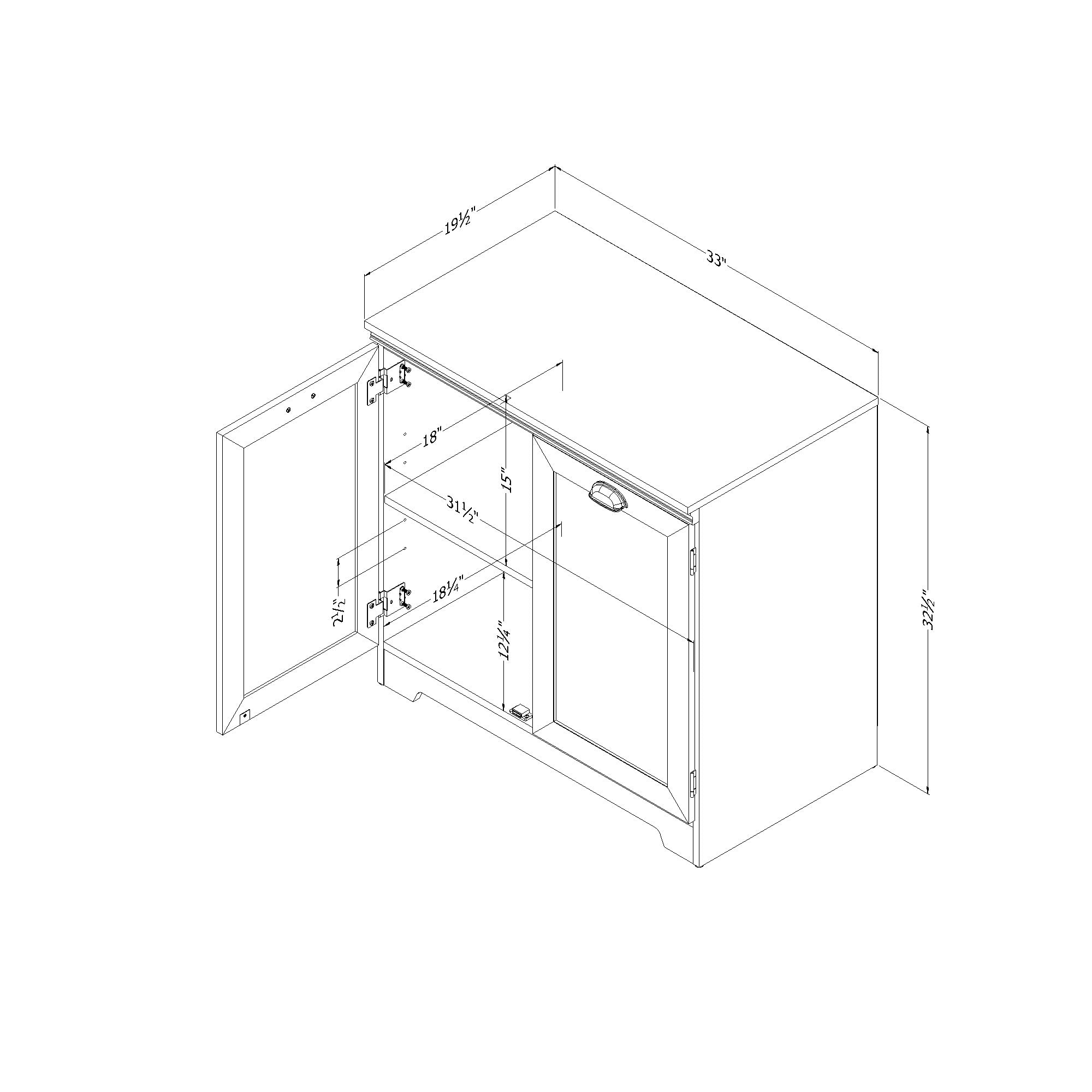 South Shore Prairie 2-Door Storage Cabinet, Pure White