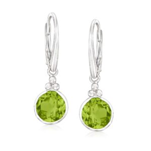 ross-simons 3.60 ct. t.w. peridot drop earrings in sterling silver