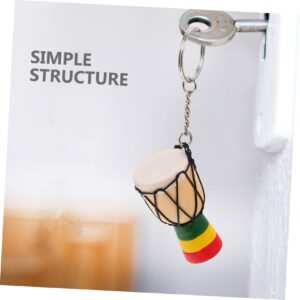 Djembe Drum Keychain African Percussion Drum Charm Pendant Key Ring Mini Percussion Instrument Decor for Car Bag Handbag 3Pcs