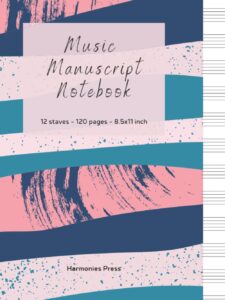 music manuscript notebook – 12 staves: composition notebook for kids |manuscript paper with 12 staves for beginners and intermediate |gift for musical ... musician, music producer, writer supplies|