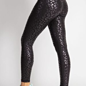 Hype Up Women's High Waisted Printed Super Buttery Soft Activewear Full Length Leggings with Inner Pocket (S-3X) Black/Black