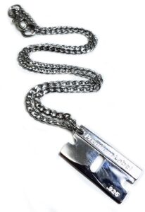 premium label - bad habits - luxury razor blade silver charm .925 plata punk, gothic, streetwear, dog tag, curb grunge chain - made in japan