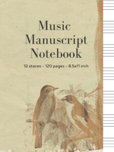 music manuscript notebook – 12 staves: composition notebook for kids |manuscript paper with 12 staves for beginners and intermediate |gift for musical ... musician, music producer, writer supplies|