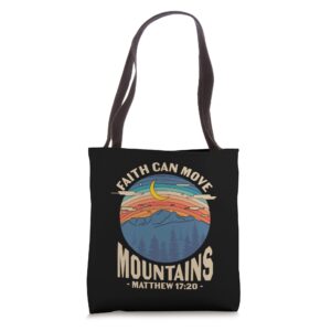 faith can move mountains jesus god religious tote bag