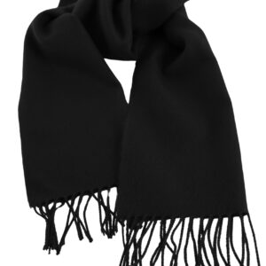 48 Pack Winter Scarves, Warm Winter Fleece Scarf Bulk Wholesale Donation Unisex Men Women (Black)