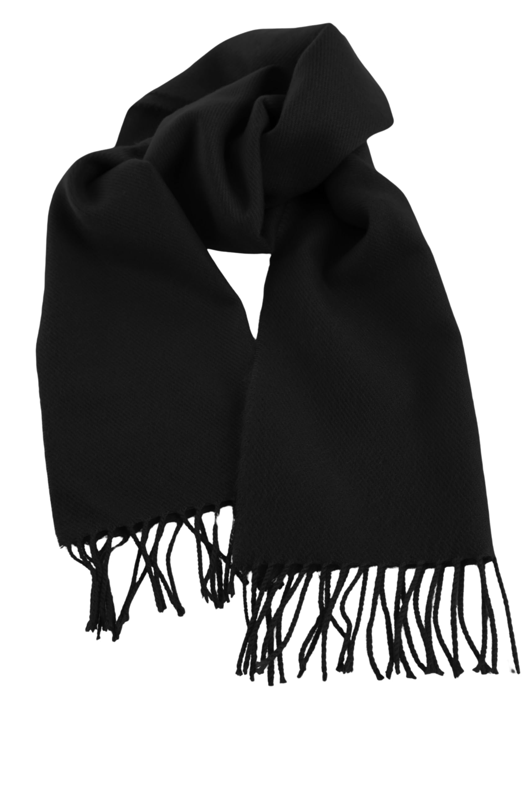 48 Pack Winter Scarves, Warm Winter Fleece Scarf Bulk Wholesale Donation Unisex Men Women (Black)