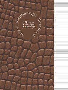 music manuscript notebook – 12 staves: composition notebook for kids |manuscript paper with 12 staves for beginners and intermediate |gift for musical ... musician, music producer, writer supplies|