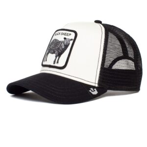 goorin bros. the farm unisex original adjustable snapback trucker hat, white black sheep, one size