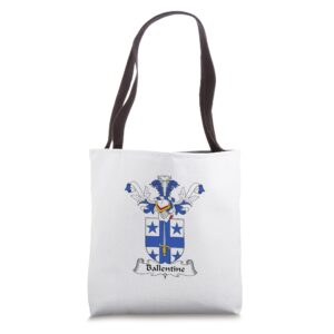 ballentine coat of arms - family crest tote bag